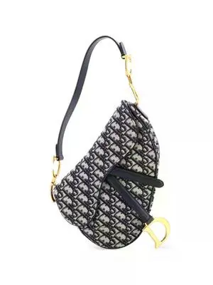 Dior Saddle Oblique Canvas Medium Shoulder Bag - Blue