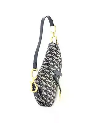 Dior Saddle Oblique Canvas Medium Shoulder Bag - Blue