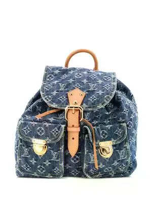 LOUIS VUITTON Sac A Dos Drawstring Denim Gm Backpack