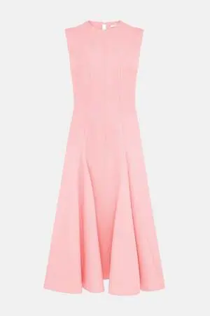 EMILIA WICKSTEAD Benicia Dress In Sorbet Wool Crepe - Pink