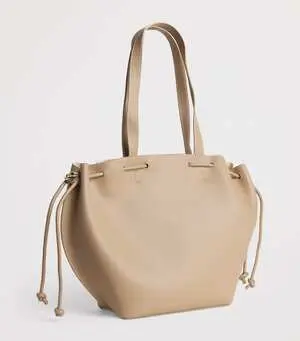 Claudie Pierlot Leather Alban Tote Bag - White