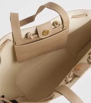 Claudie Pierlot Leather Alban Tote Bag - White