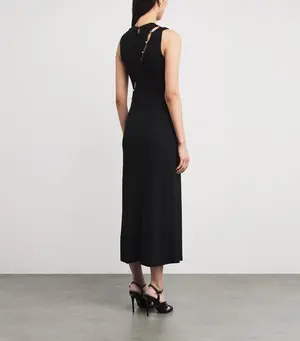 Maje Rib-knit Cutaway Maxi Dress