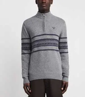 Barbour Lambswool Kepwick Half-zip Sweater - Grey