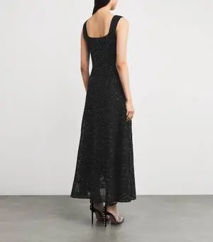 Maje Knitted Rhinestone Maxi Dress