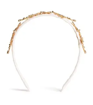 DAVID CHARLES Crystal-embellished Headband - Ivory