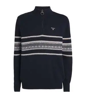 Barbour Wool Quarter-zip Sweater - Navy