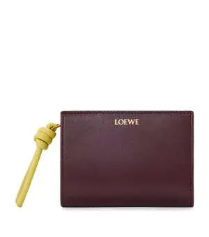 Loewe Leather Knot Wallet - Burgundy