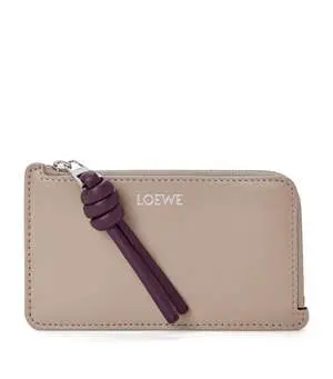 Loewe Leather Knot Card Holder - Grey