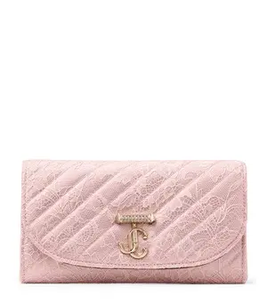 JIMMY CHOO Leather Curve Chain Wallet - Pink
