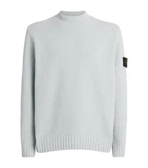 Stone Island Cotton Compass Sweater - Blue