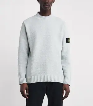 Stone Island Cotton Compass Sweater - Blue