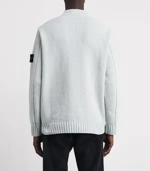 Stone Island Cotton Compass Sweater - Blue