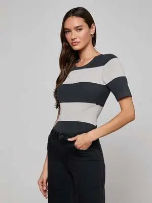 L'Agence Rosemond Striped Bodysuit