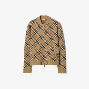 Burberry Check Cotton Wool Bomber Jacket