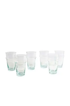 VERVE CULTURE Moroccan Beldi Glassware Set Of 6 - Clear