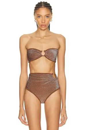 Johanna Ortiz Seawater Bikini Top - Shimmering Brown