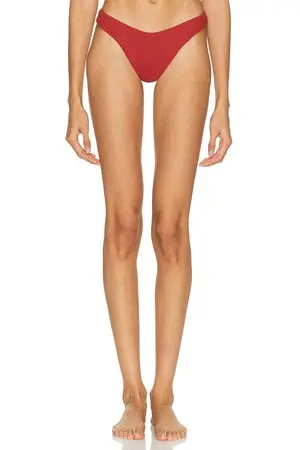 HAIGHT. Leila Ribbed Bikini Bottom - Bordeaux