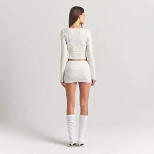 SKIMS Sweater Knits Cable Knit Mini Skirt - Ivory