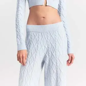 SKIMS Sweater Knits Cable Knit Straight Leg Pant - Zen Blue