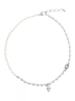 Alexander McQueen Skull And Pearl Necklace - Silver