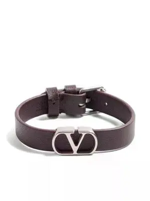 Valentino Garavani Vlogo Signature Calfskin Bracelet - Red