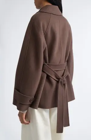Max Mara Louise Short Wool Double Face Coat - Chocolate