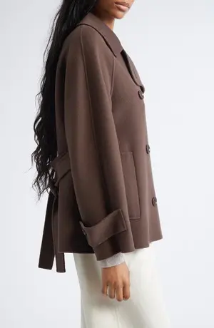 Max Mara Louise Short Wool Double Face Coat - Chocolate