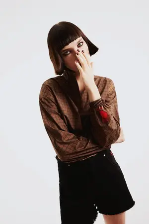 PCFG Cropped Sweatshirt With High Neck - Brown
