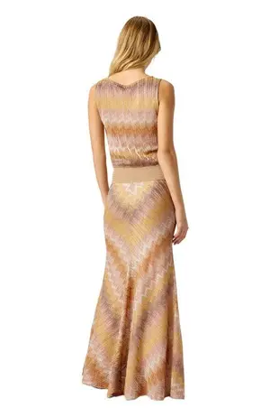 Missoni Viscose Lamé Tank Top With Snake Motif - Gold