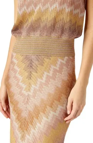 Missoni Viscose Lamé Tank Top With Snake Motif - Gold