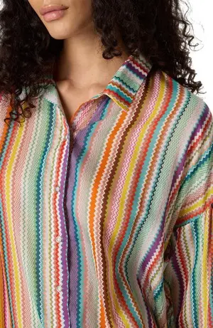 Missoni Cotton And Silk Shirt With Zigzag Pattern