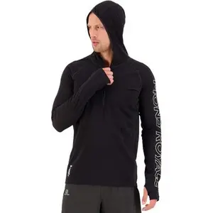 MONS ROYALE Temple Tech Hooded Zip Top - Black Ii
