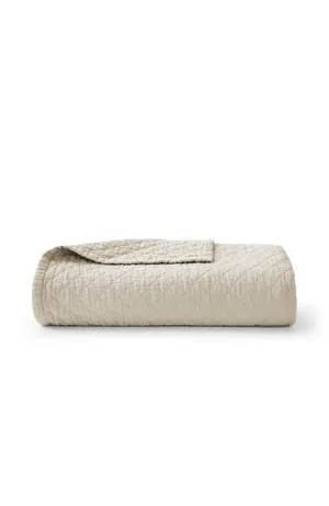 CHRISTY Porto Luxury Diamond Quilted Throw - Biscuit