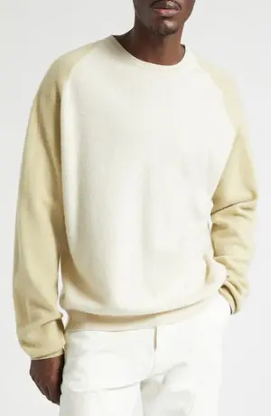 Frenckenberger Colorblock Cashmere Sweater - Chalk/faded Beige