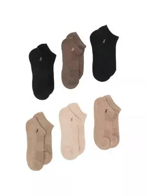 Polo Ralph Lauren Logo-embroidered Socks Set Of Six - Neutrals