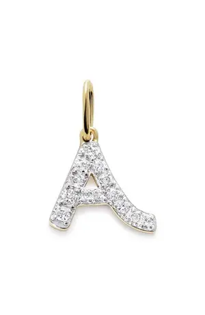 Monica Vinader Lab Grown Diamond Initial Pendant Charm - 14k Gold A