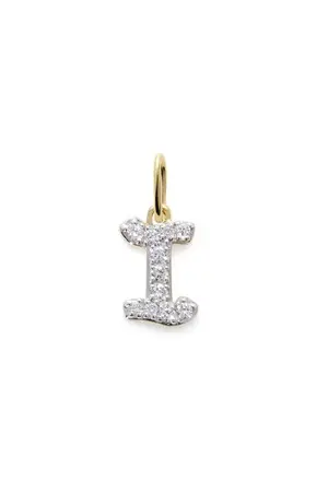 Monica Vinader Lab Grown Diamond Initial Pendant Charm - 14k Gold I
