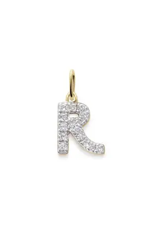 Monica Vinader Lab Grown Diamond Initial Pendant Charm - 14k Gold R