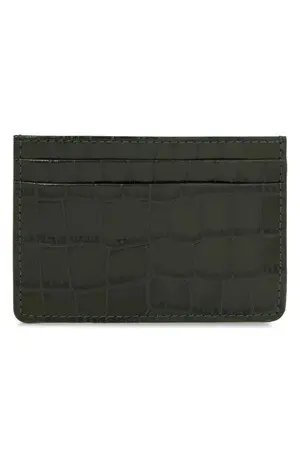 Strathberry Croc Embossed Leather Card Case