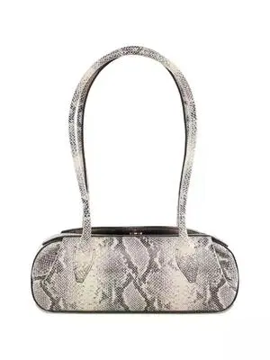 Yuzefi Mini Oyster Embossed Snakeskin Shoulder Bag - Grey