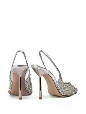 LE SILLA Gilda Rhinestone-embellished Slingback Pumps - White