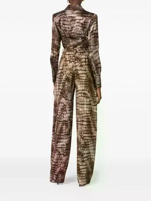 Elisabetta Franchi Alligator-print Buttoned Trousers