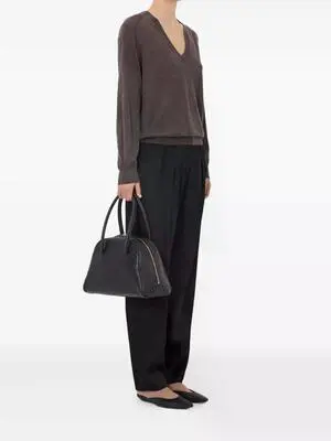 Loulou De Saison Julio V-neck Ribbed Sweater - Brown