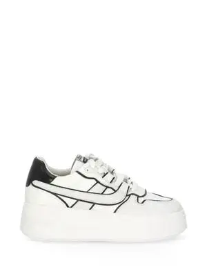 Ash Round-toe Leather Sneakers
