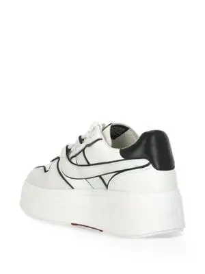 Ash Round-toe Leather Sneakers