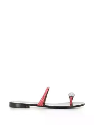 GIUSEPPE ZANOTTI Crystal-embellished Leather Sandals - Pink