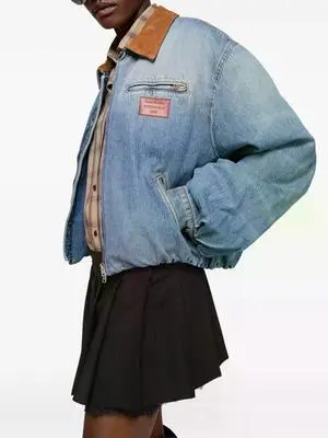 Acne Studios Mini Pleated Skirt With Lace Trim - Blue