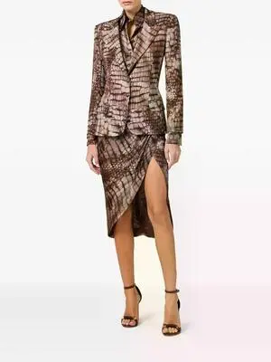 Elisabetta Franchi Alligator-print Single-breasted Jacket