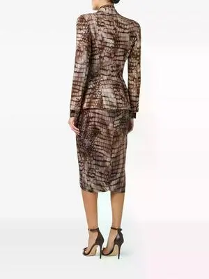 Elisabetta Franchi Alligator-print Single-breasted Jacket